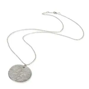 Tiffany & Co. Sterling Silver Engraved Notes Pendant Necklace
