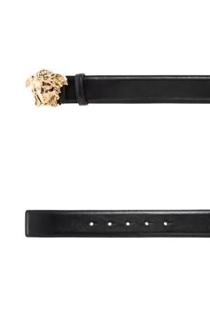 Versace Leather Belt With Medusa Buckle