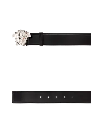 Versace Leather Belt With Medusa Buckle