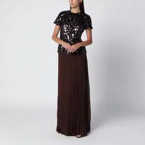 Valentino Garavani Long Pleated Silk Skirt