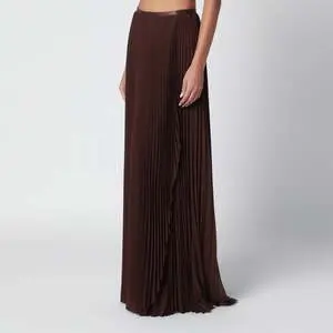 Valentino Garavani Long Pleated Silk Skirt