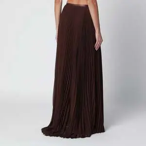 Valentino Garavani Long Pleated Silk Skirt