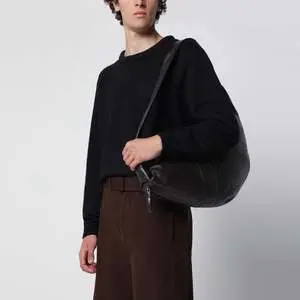 LEMAIRE Large Croissant Dark Chocolate Lambskin Bag