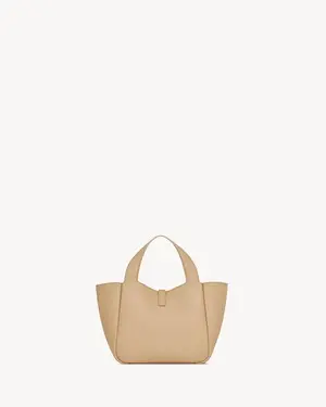 Saint Laurent Le 5 À 7 Baby Bea Grained Leather Bag - Clear Beige
