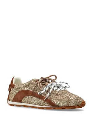 Dsquared2 Sequined Low Top Sneakers With Suede Accents