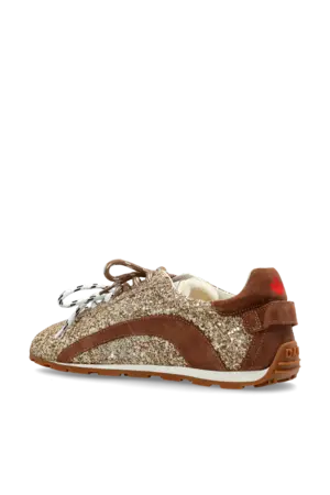 Dsquared2 Sequined Low Top Sneakers With Suede Accents