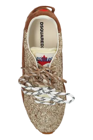 Dsquared2 Sequined Low Top Sneakers With Suede Accents
