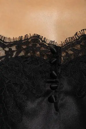 Dolce & Gabbana Silk Bodysuit With Lace Accents