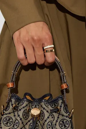 Tory Burch Tone And Enamel Logo Ring