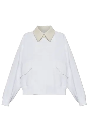 Bottega Veneta Cotton Jacket With Contrasting Basket Weave Collar