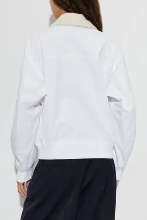 Bottega Veneta Cotton Jacket With Contrasting Basket Weave Collar