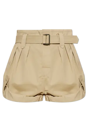 Kenzo Belted Cotton Balloon Shorts - Beige