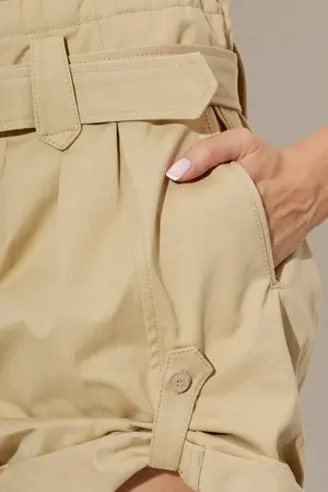 Kenzo Belted Cotton Balloon Shorts