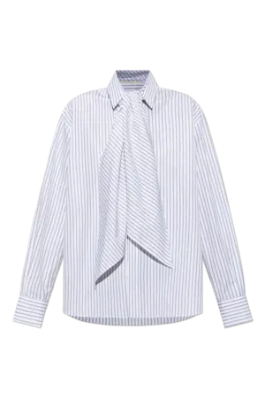 Sacai Striped Shirt With Decorative Neckline Tie