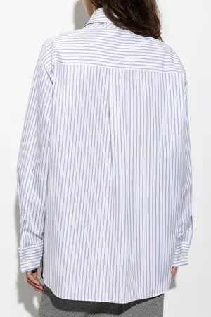 Sacai Striped Shirt With Decorative Neckline Tie