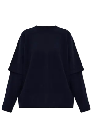 DARKPARK Navy Wool And Cashmere Double Sleeve Sweater - Navy Blue