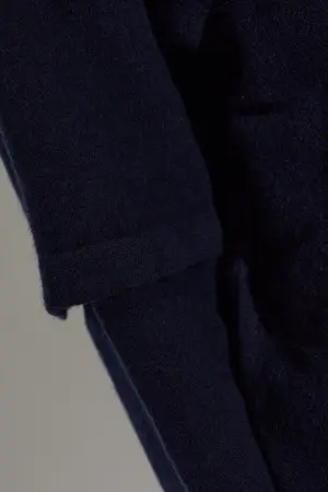 DARKPARK Navy Wool And Cashmere Double Sleeve Sweater