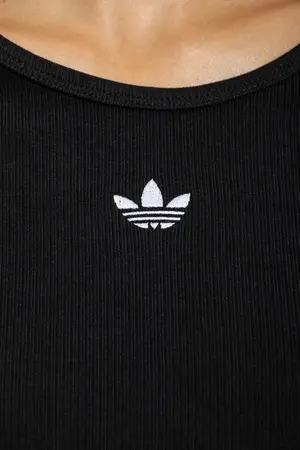 ADIDAS ORIGINALS Ribbed Cropped Top With Embroidered Trefoil Logo