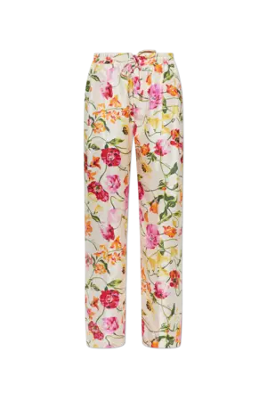 Kenzo Silk Trousers With Tie - Multicolour