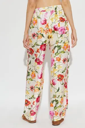 Kenzo Silk Trousers With Tie - Multicolour