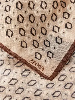 Zegna Printed Wool Pocket Square
