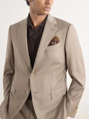 Zegna Printed Wool Pocket Square