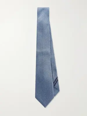 Zegna 8cm Silk Jacquard Tie - Blue
