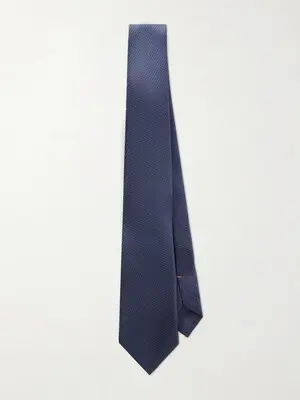 Zegna 8cm Silk-jacquard Neck Tie - Blue