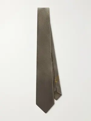 Zegna 8 Cm Silk-jacquard Neck Tie - Green
