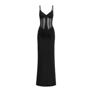 OW Sivara Mesh Corset Maxi Dress - Black