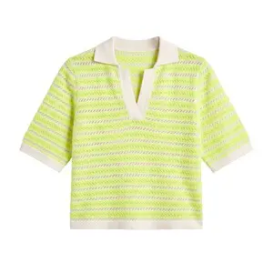 BRODIE CASHMERE Suzie Stitch Cashmere Polo Tee