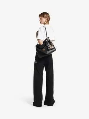 Balenciaga Rodeo Medium Tote In Smooth Calfskin Leather - Black