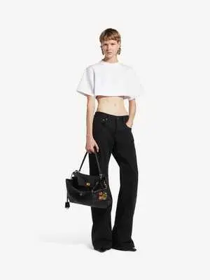 Balenciaga Rodeo Medium Tote In Smooth Calfskin Leather