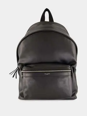 Saint Laurent City Backpack With Removable Tassels In Calfskin - Black
