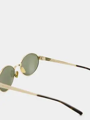 Saint Laurent Round Metal Sunglasses - Green