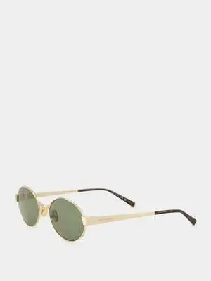Saint Laurent Round Metal Sunglasses - Green