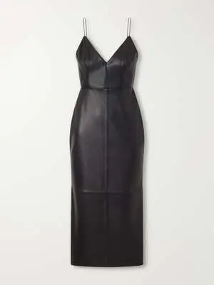 Alex Perry Bikini Leather Midi Dress