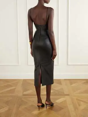 Alex Perry Bikini Leather Midi Dress