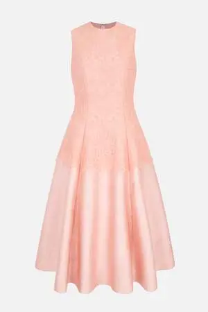 EMILIA WICKSTEAD Mara Dress In Pink Embossed Cloque