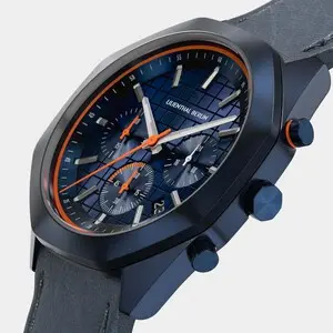 Lilienthal Berlin Octachrono Chronograph Watch With Orange Leather Strap