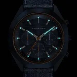 Lilienthal Berlin Octachrono Chronograph Watch With Orange Leather Strap