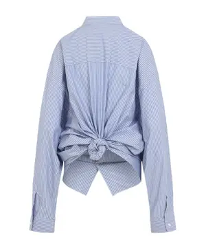 Balenciaga Striped Knot Detailed Shirt