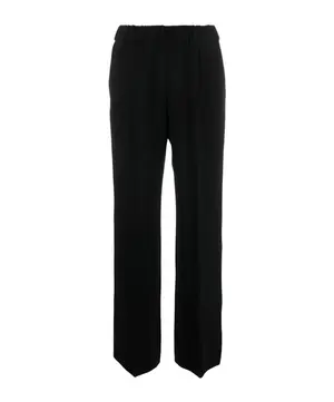 Alberto Biani Wide-leg Trousers With Elasticated Waistband And Side Slits