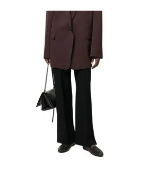 Alberto Biani Wide-leg Trousers With Elasticated Waistband And Side Slits