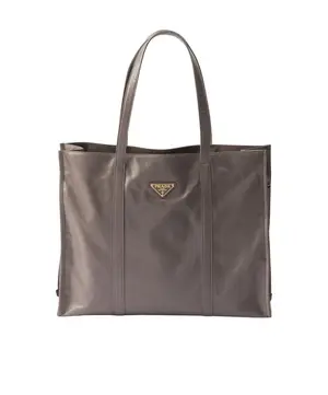 Prada Logo Plaque Drawstring Tote Bag