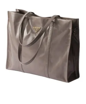 Prada Logo Plaque Drawstring Tote Bag
