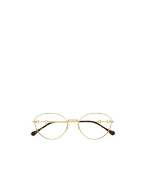 Gucci Oval Frame Eyeglasses - Gold