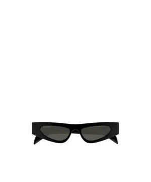 Gucci Geometric Cat Eye Frame Sunglasses - Black