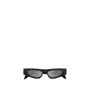 Gucci Crystal Stud Oval Sunglasses - Black