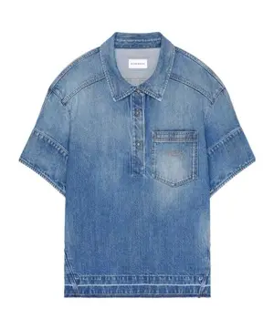 Givenchy Short Cocoon Shirt Dress In Denim